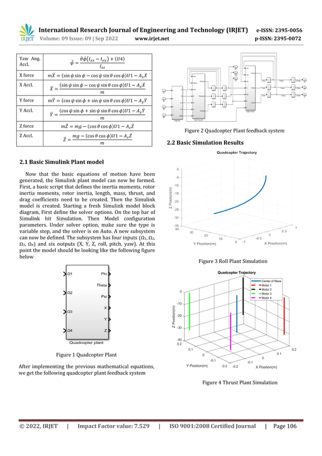 Modelling, and Design of a Quadcopter With MATLAB Implementation | PDF