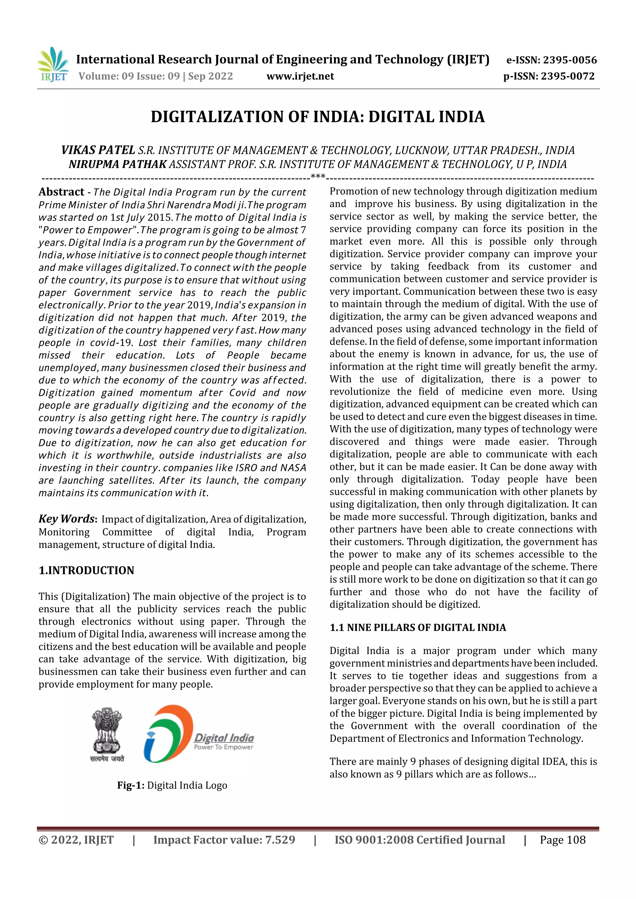 DIGITALIZATION OF INDIA: DIGITAL INDIA | PDF | Business | Business and ...