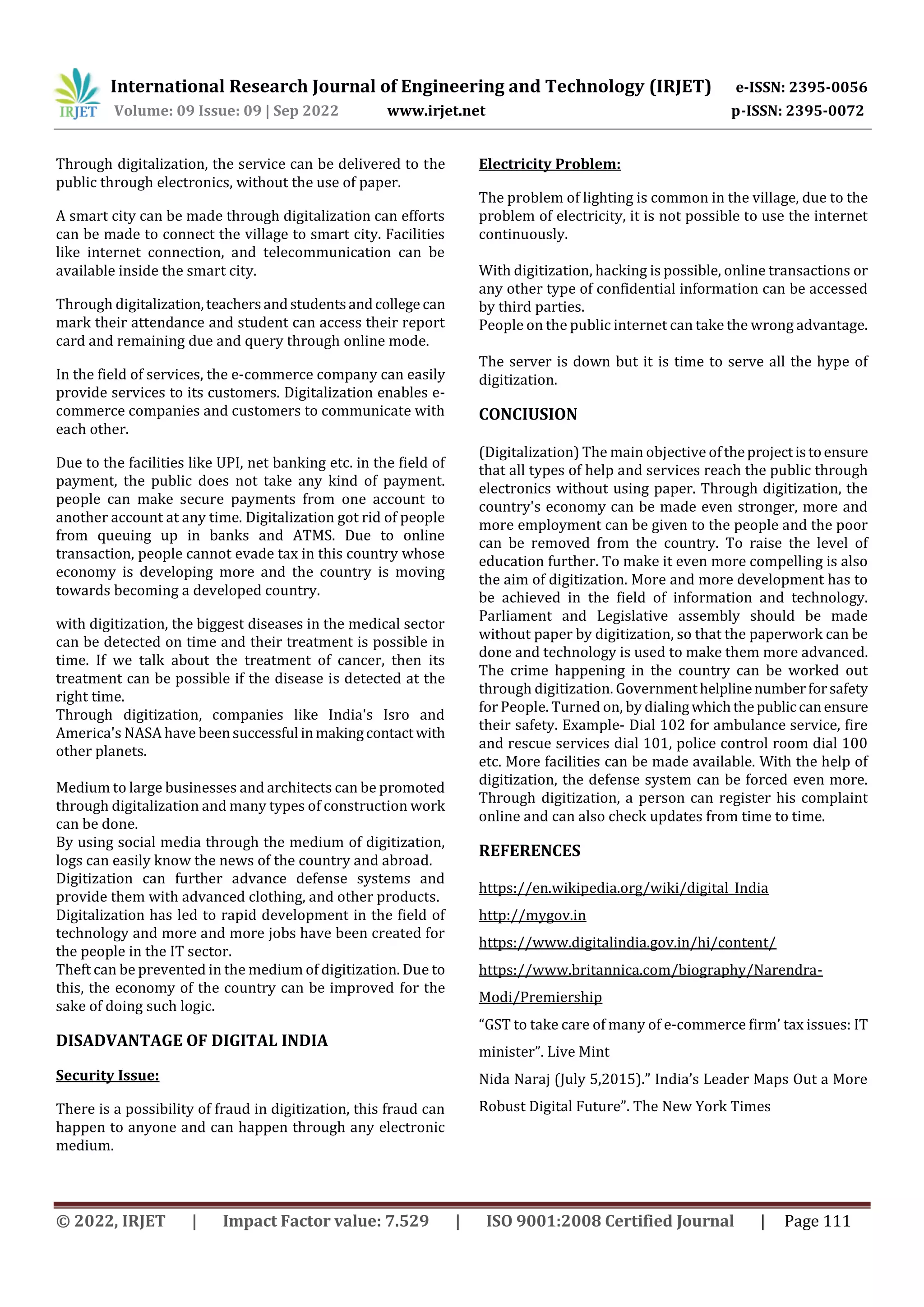 DIGITALIZATION OF INDIA: DIGITAL INDIA | PDF