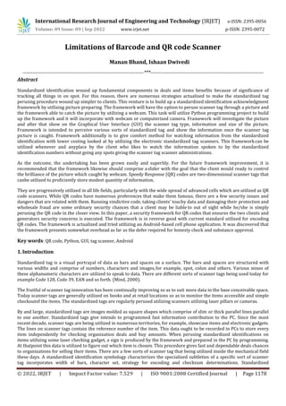 Limitations of Barcode and QR code Scanner | PDF