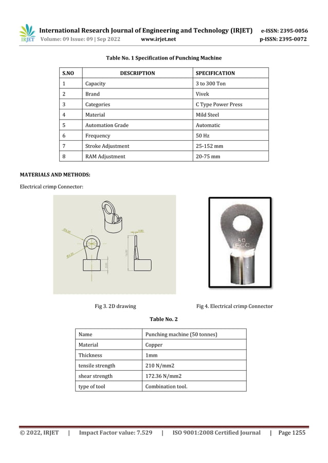 Design and fabrication of multiple press tools for sheet metal ...