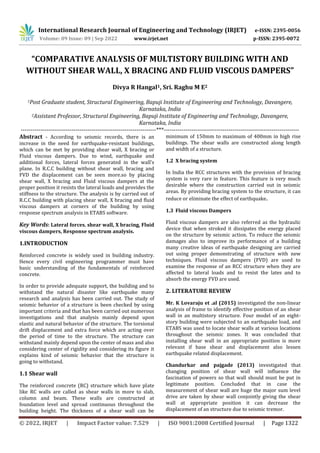 COMPARATIVE ANALYSIS OF MULTISTORY BUILDING WITH AND WITHOUT SHEAR WALL ...
