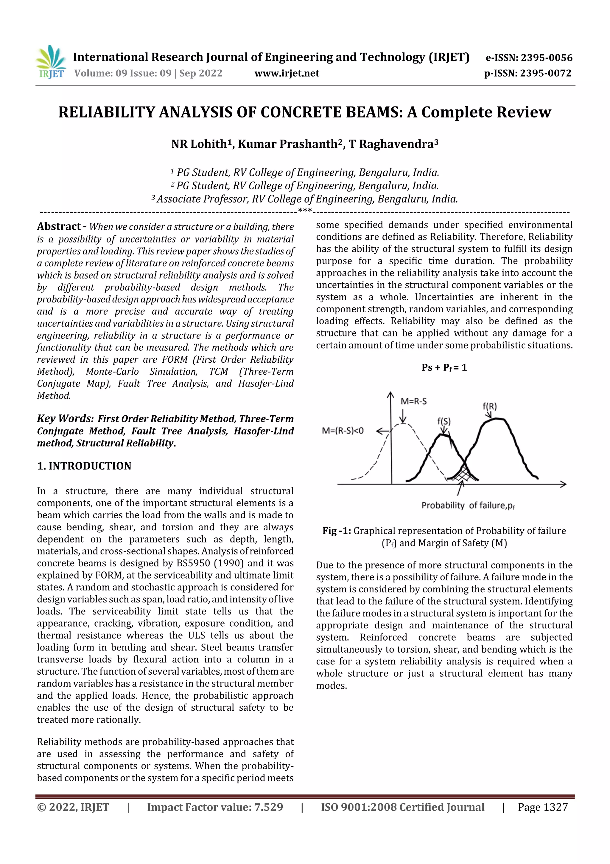 RELIABILITY ANALYSIS OF CONCRETE BEAMS: A Complete Review | PDF