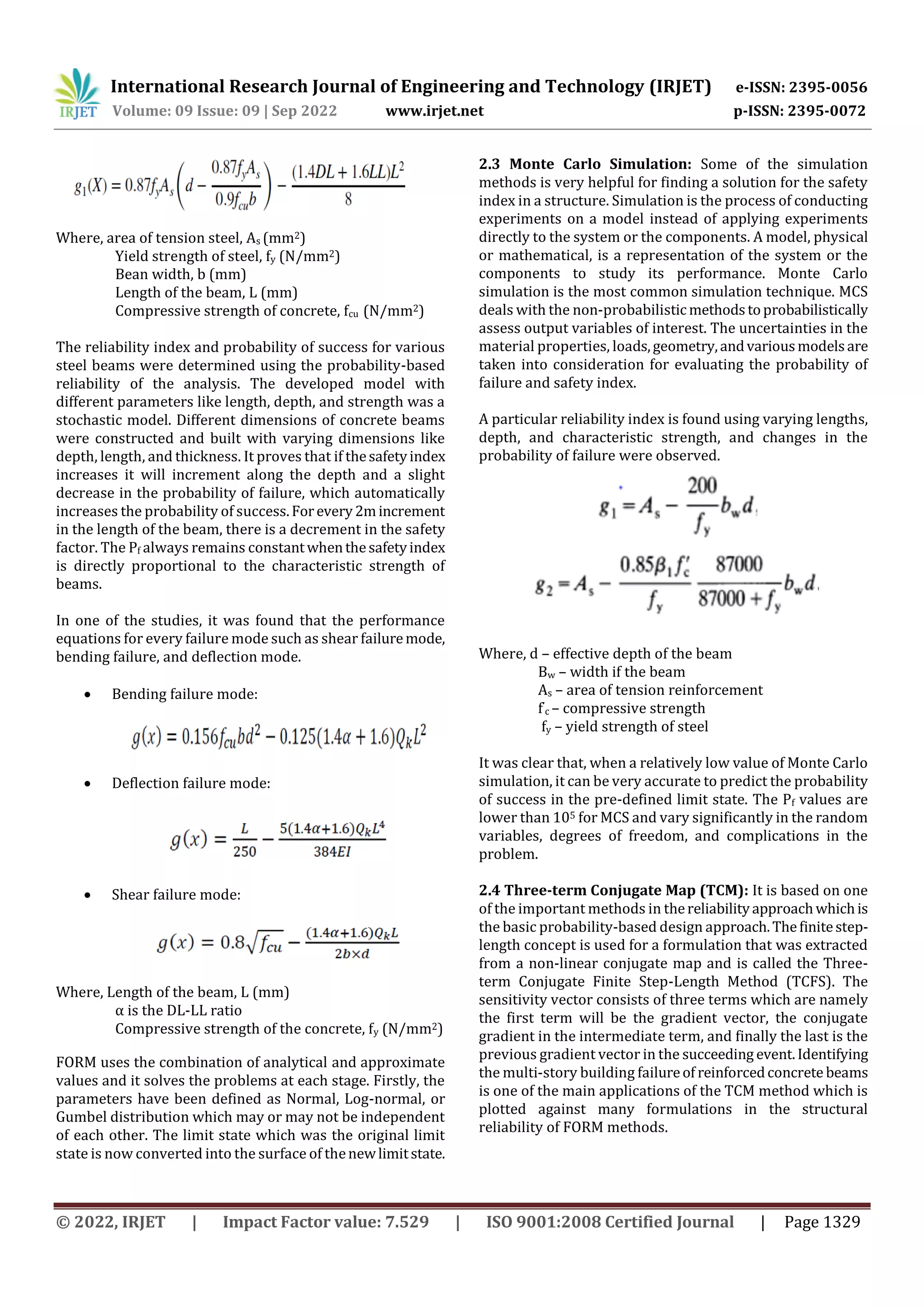 RELIABILITY ANALYSIS OF CONCRETE BEAMS: A Complete Review | PDF