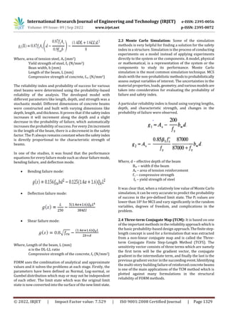 RELIABILITY ANALYSIS OF CONCRETE BEAMS: A Complete Review | PDF