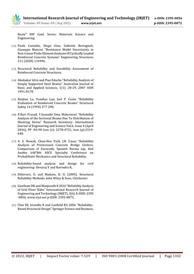 RELIABILITY ANALYSIS OF CONCRETE BEAMS: A Complete Review | PDF