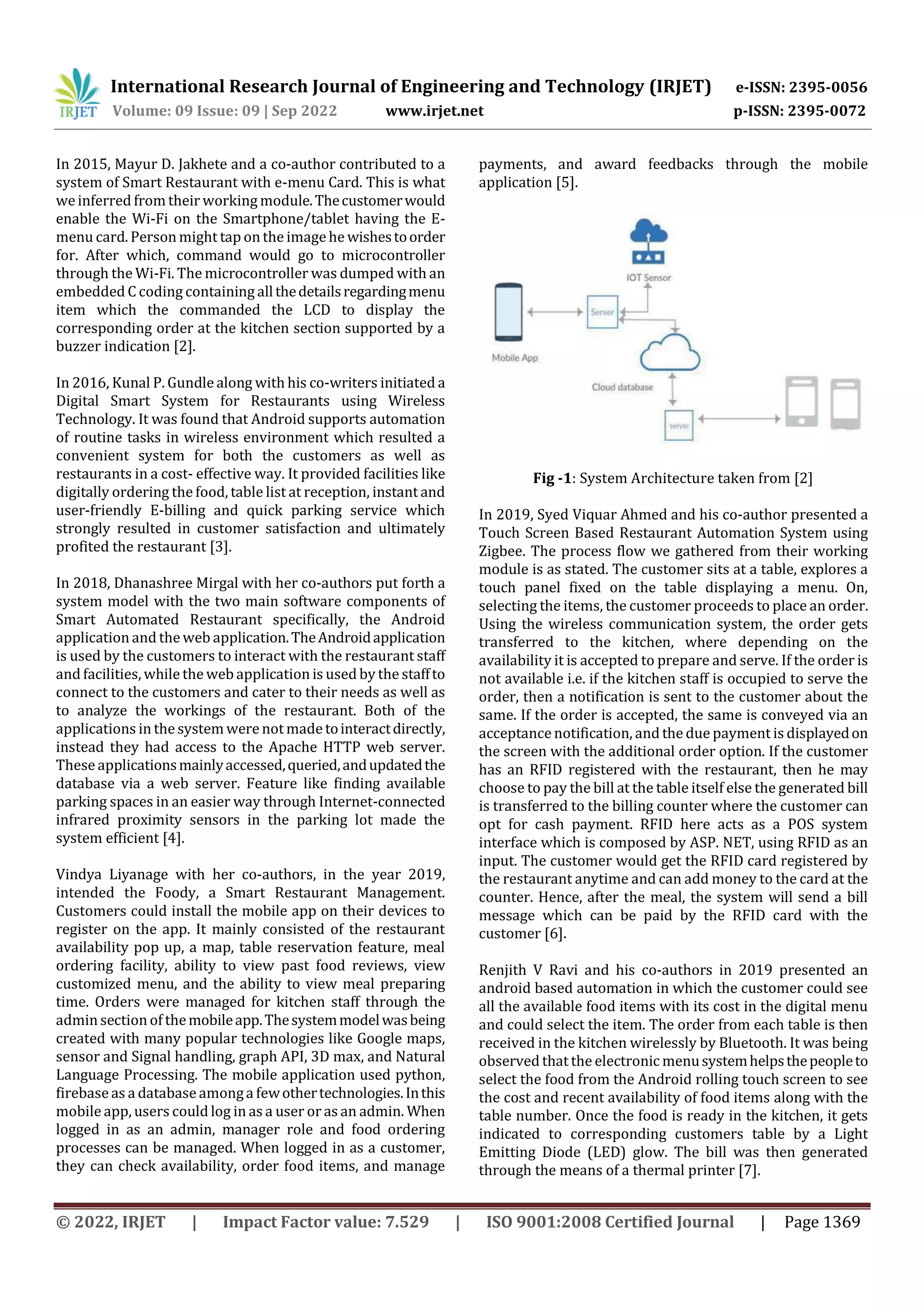 Tap and Dine – Smart Bistro Management and Ordering System | PDF