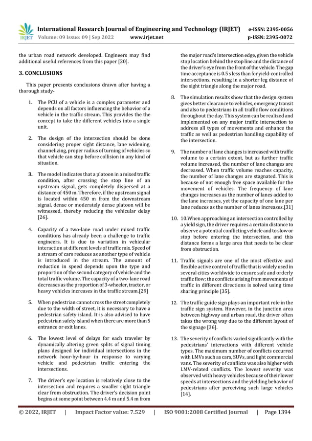 A Review on Optimization of Design and Safety of Intersection | PDF