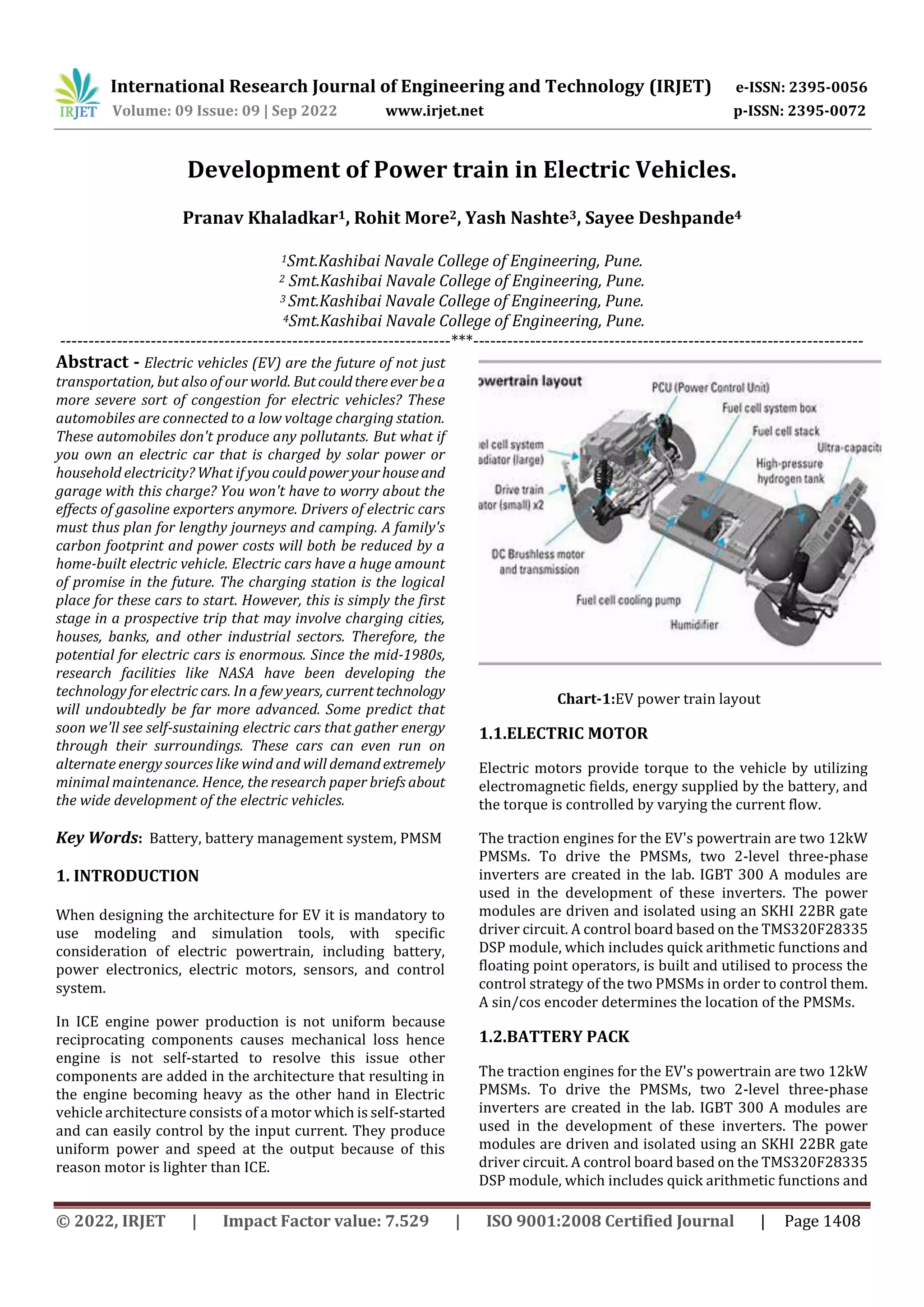 Development of Power train in Electric Vehicles. | PDF