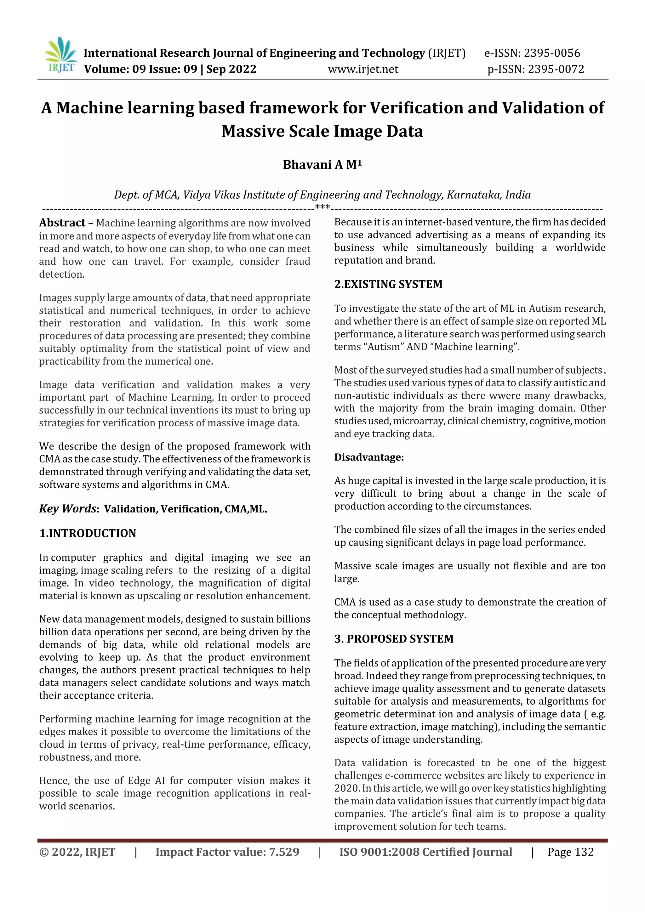 A Machine Learning Based Framework For Verification And Validation Of