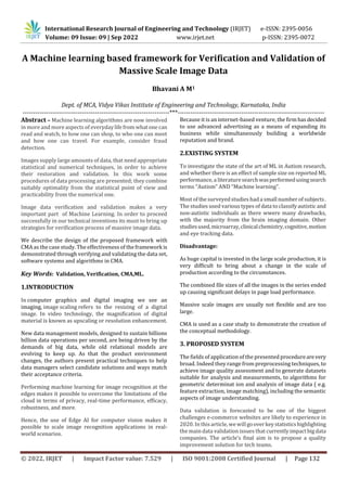 A Machine learning based framework for Verification and Validation of Massive Scale Image Data | PDF