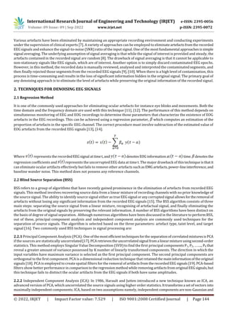 Denoising Techniques for EEG Signals: A Review | PDF