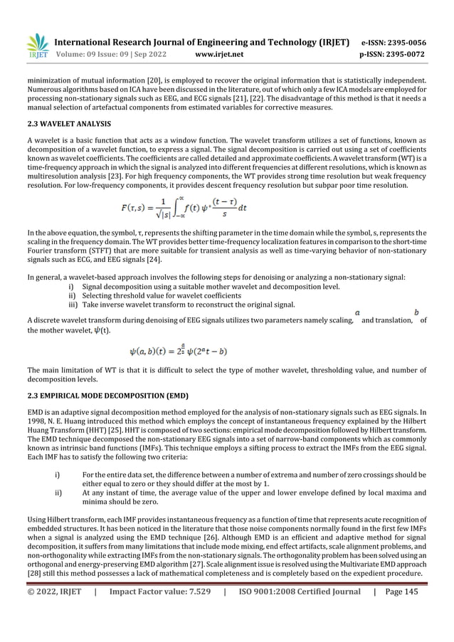 Denoising Techniques for EEG Signals: A Review | PDF