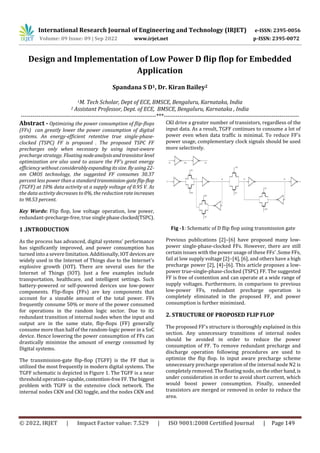 Design and Implementation of Low Power D flip flop for Embedded Application | PDF | Internet ...