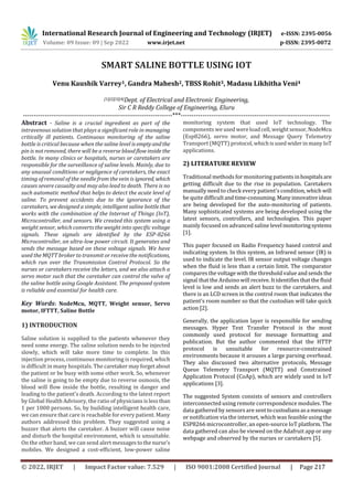 SMART SALINE BOTTLE USING IOT | PDF