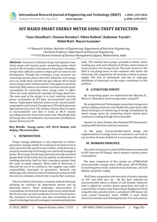 IOT BASED SMART ENERGY METER USING THEFT DETECTION | PDF