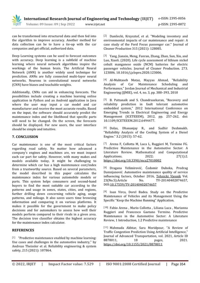 CARIFY – Predicting Car Maintenance Costs Using Artificial Intelligence | PDF