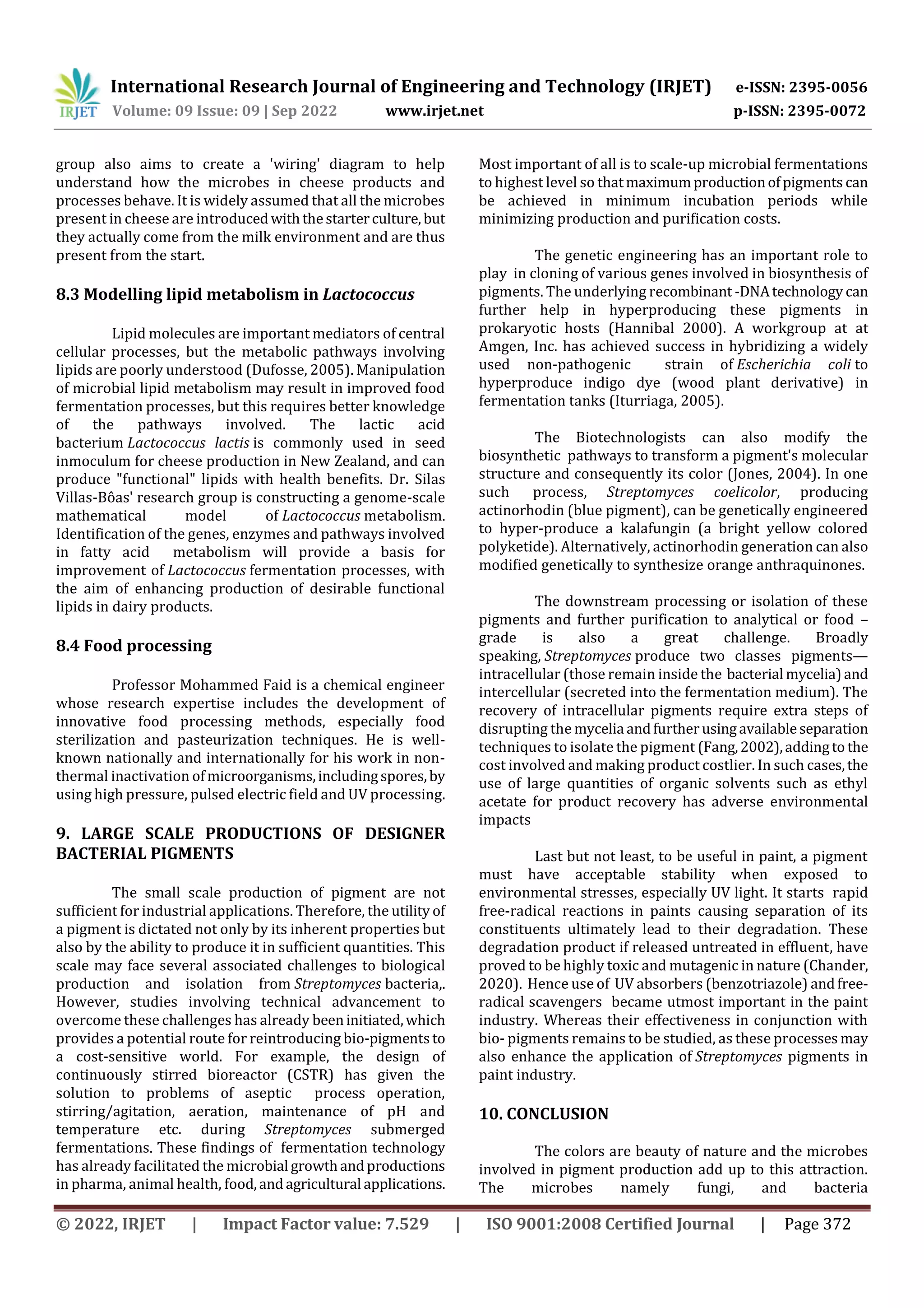 Microbial Production and Applications of Pigments | PDF