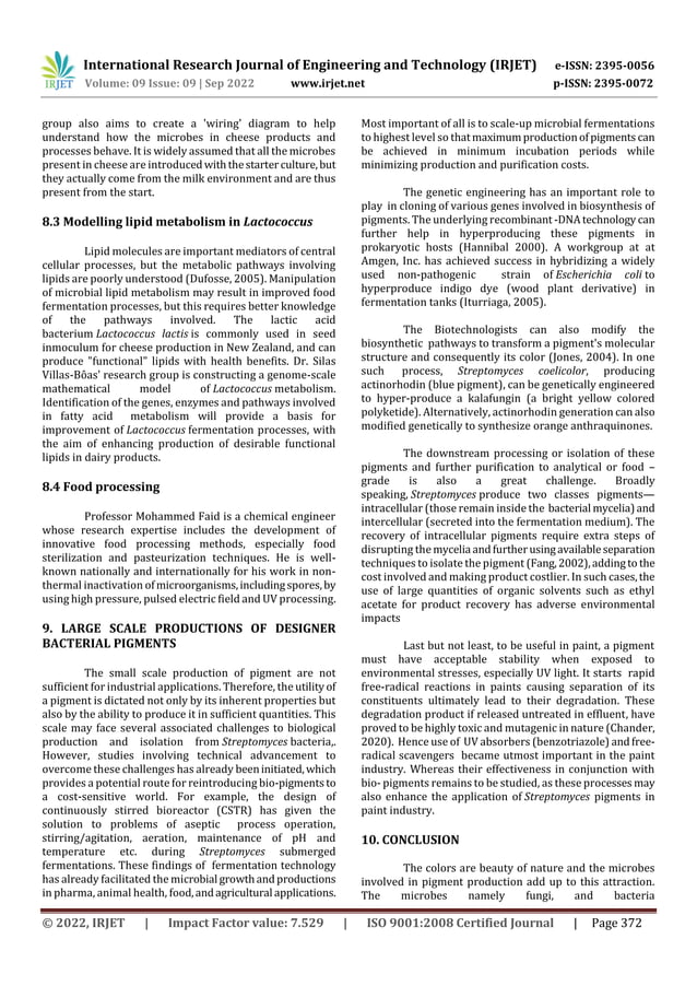 Microbial Production and Applications of Pigments | PDF