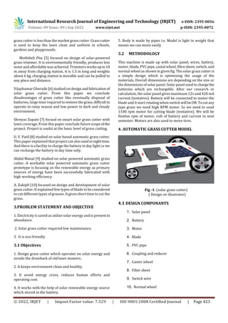 Automatic Solar Grass Cutter Machine | PDF