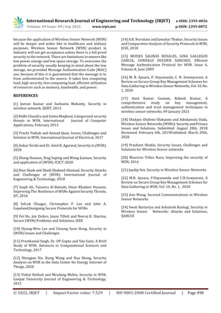 Security Management in Wireless Sensor Network (WSN) | PDF