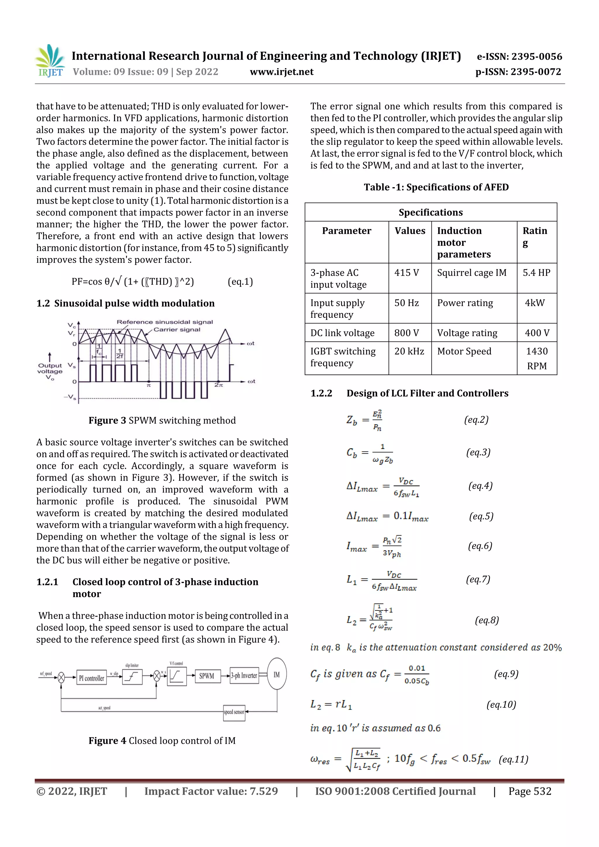 Design And Implementation Of Speed Control For 3 Phase Induction Motor Using Active Front End