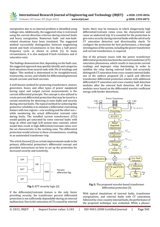 Review on Different Techniques for Differential Protection of Power ...