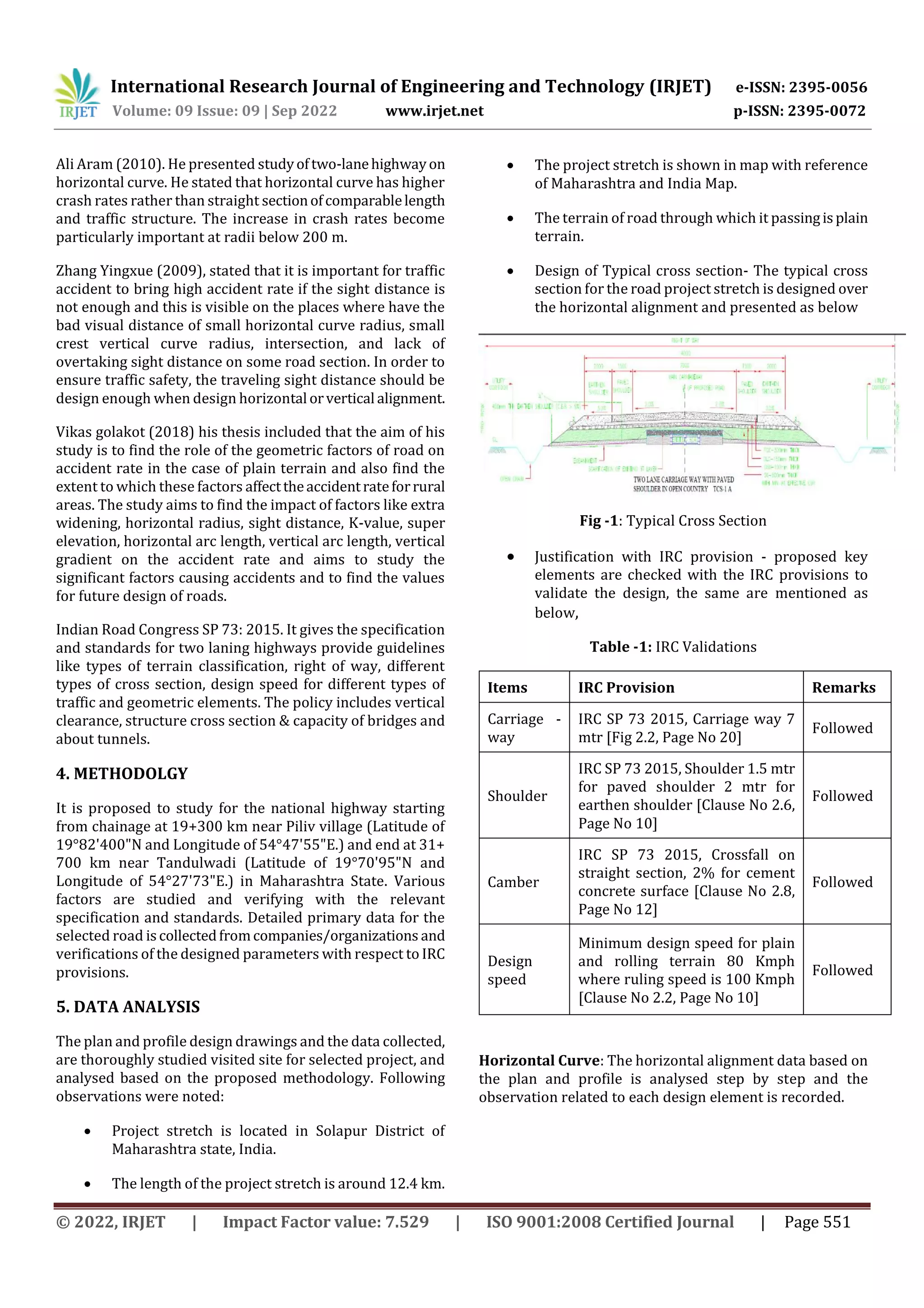 Case Study on Highway Geometry for Two Lane Highway | PDF