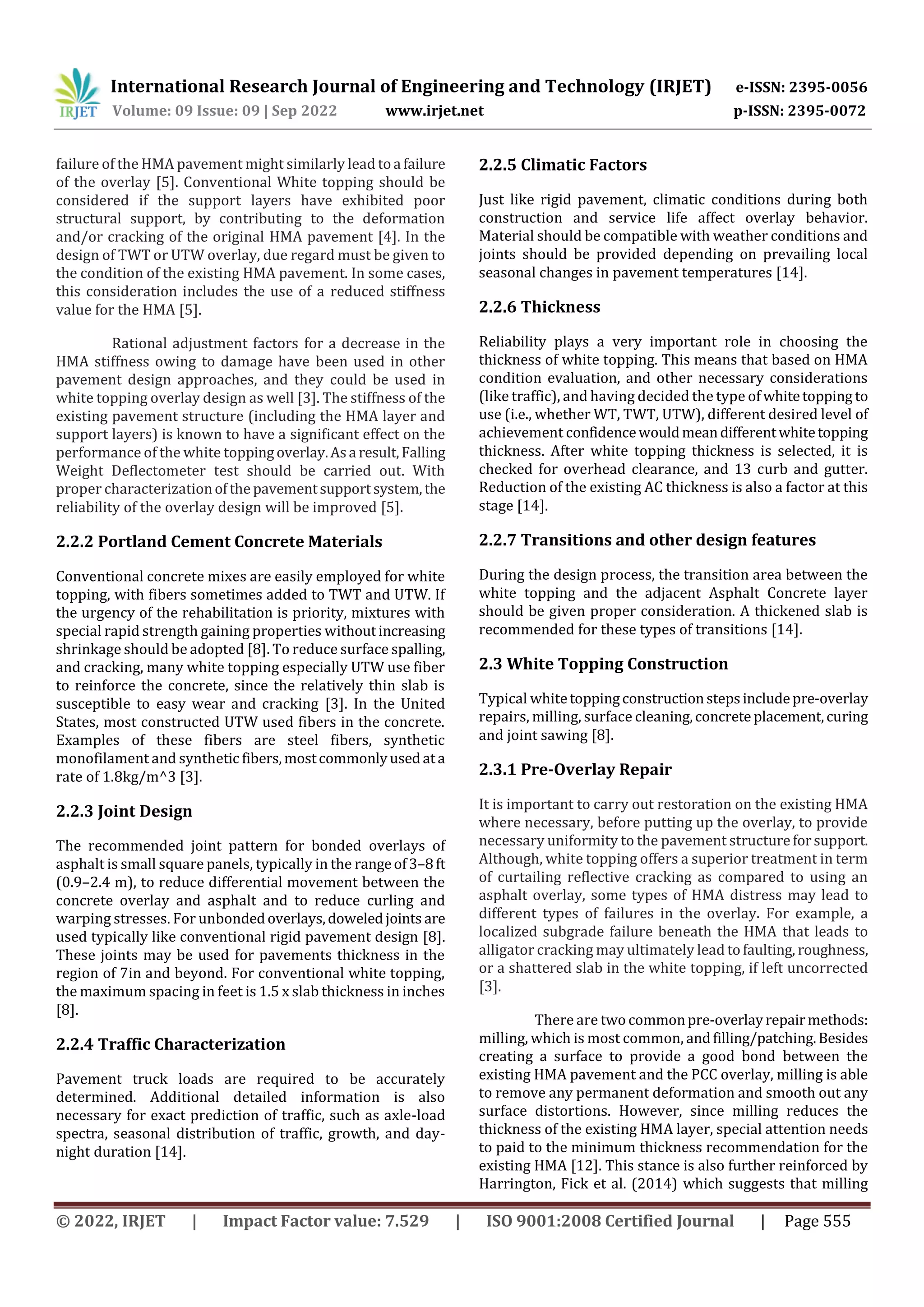 White Topping: A Review of Design and Construction Procedures | PDF ...