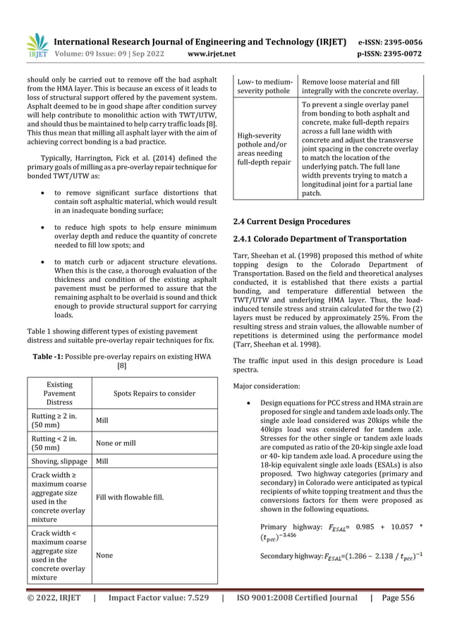 White Topping: A Review of Design and Construction Procedures | PDF