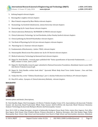 Ayurveda Pathology; new invwntion Blood examination in laborattory ...