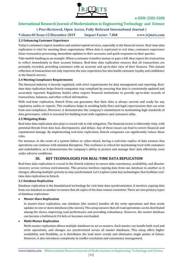 REAL-TIME DATA REPLICATION IN FINTECH: TECHNOLOGIES AND BEST PRACTICES | PDF