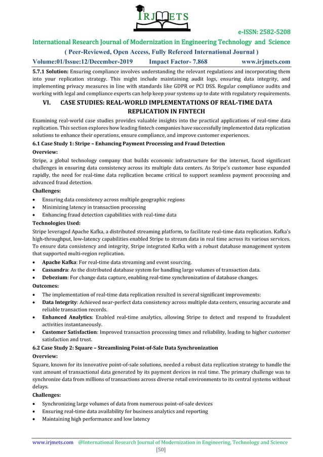 REAL-TIME DATA REPLICATION IN FINTECH: TECHNOLOGIES AND BEST PRACTICES | PDF