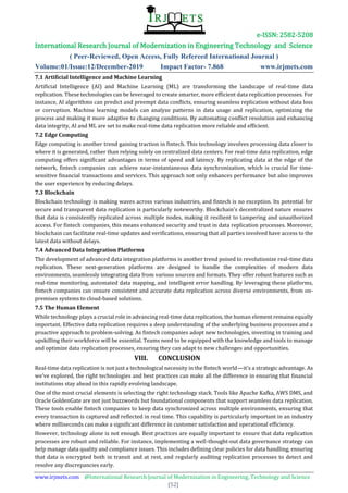 REAL-TIME DATA REPLICATION IN FINTECH: TECHNOLOGIES AND BEST PRACTICES | PDF