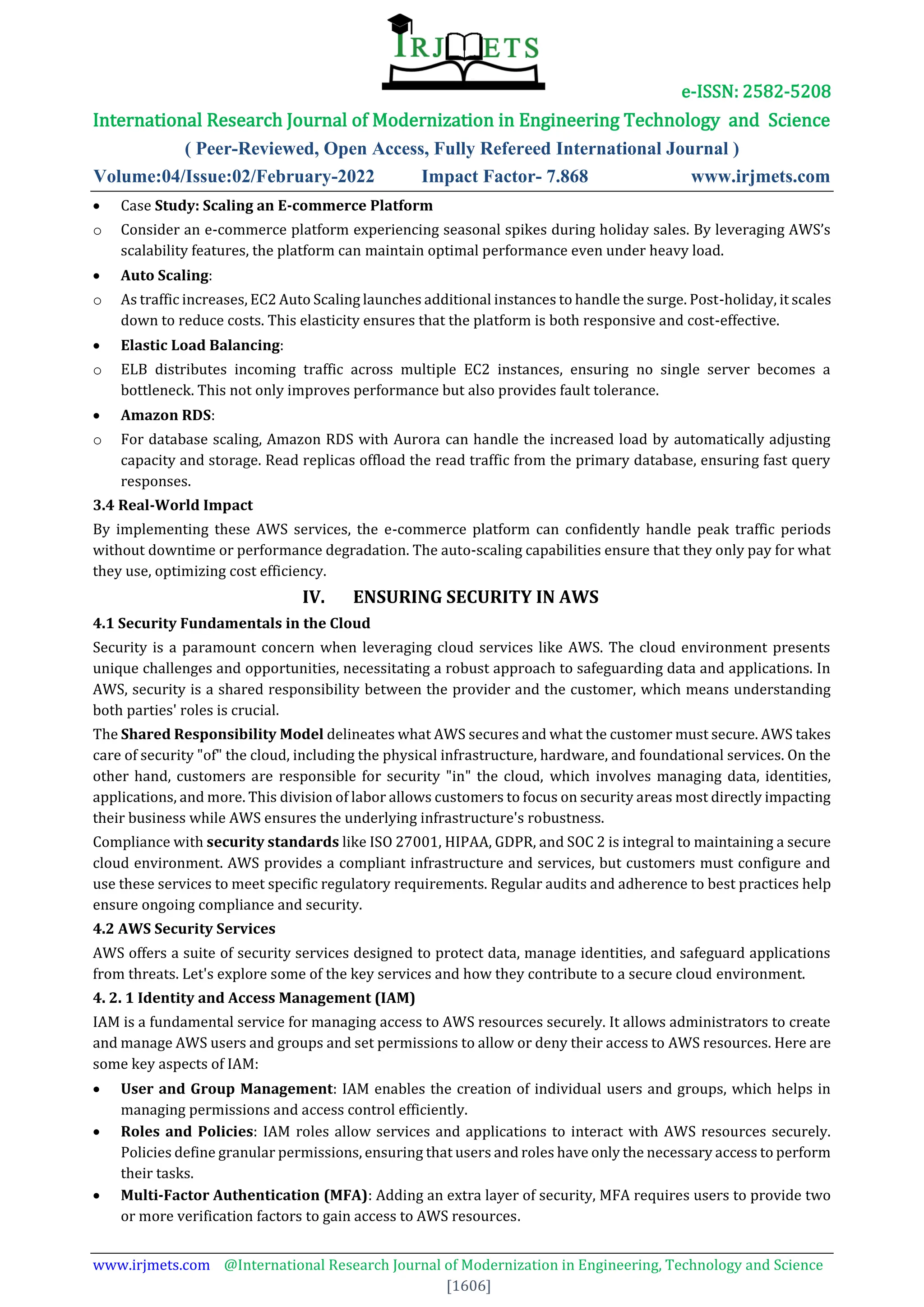 ARCHITECTING CLOUD SOLUTIONS: LEVERAGING AWS FOR SCALABLE AND SECURE SYSTEMS | PDF