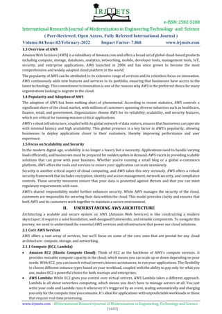 ARCHITECTING CLOUD SOLUTIONS: LEVERAGING AWS FOR SCALABLE AND SECURE SYSTEMS | PDF