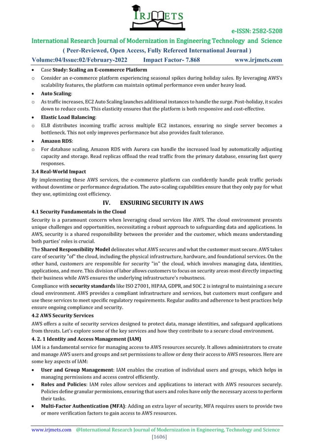 ARCHITECTING CLOUD SOLUTIONS: LEVERAGING AWS FOR SCALABLE AND SECURE ...