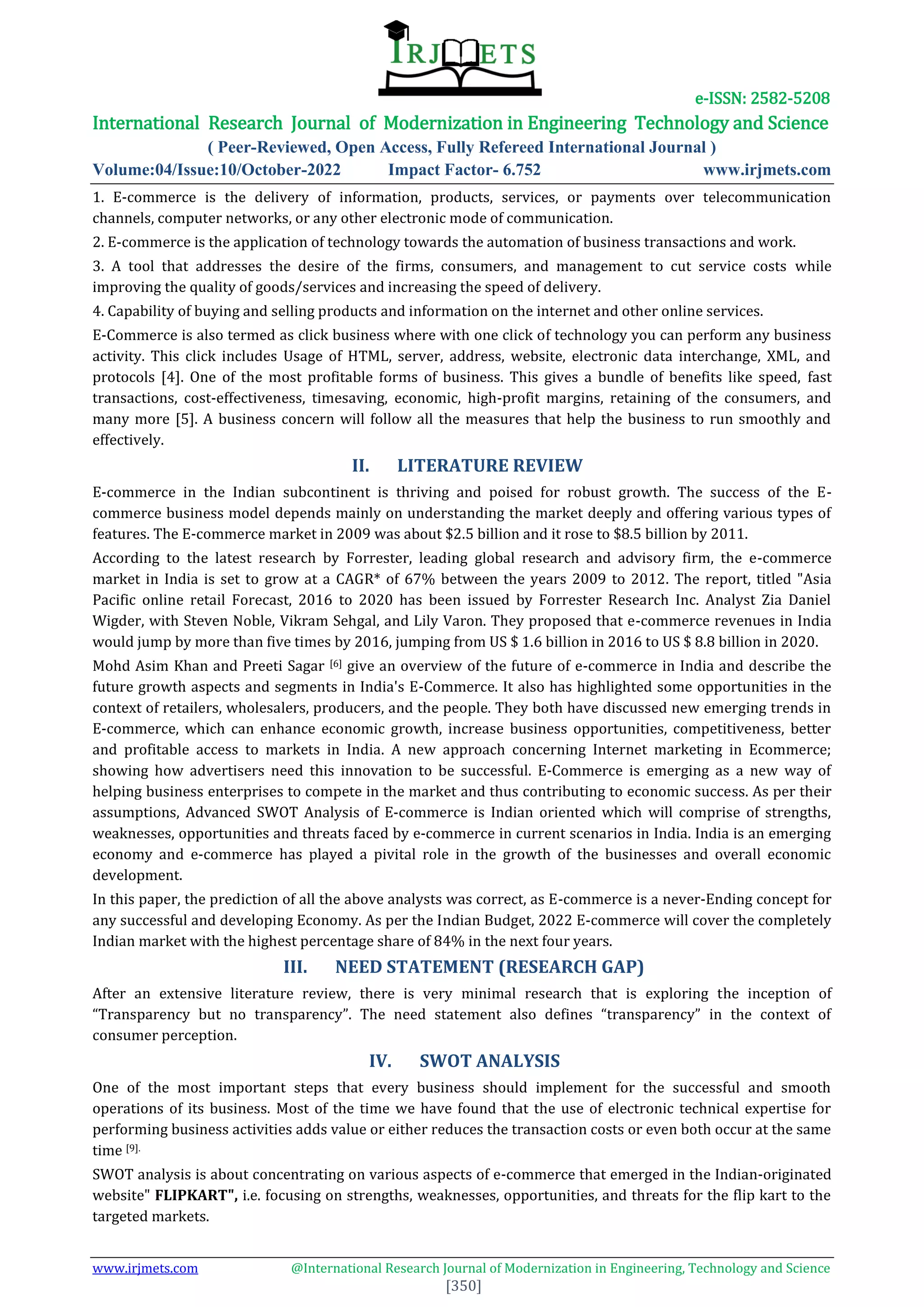 Swot Analysis Of e-Commerce | PDF