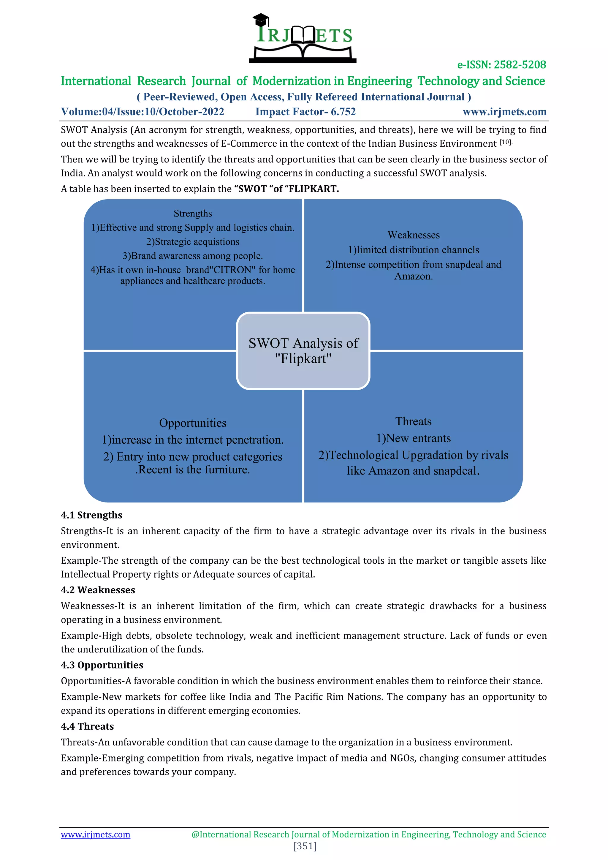 Swot Analysis Of e-Commerce | PDF