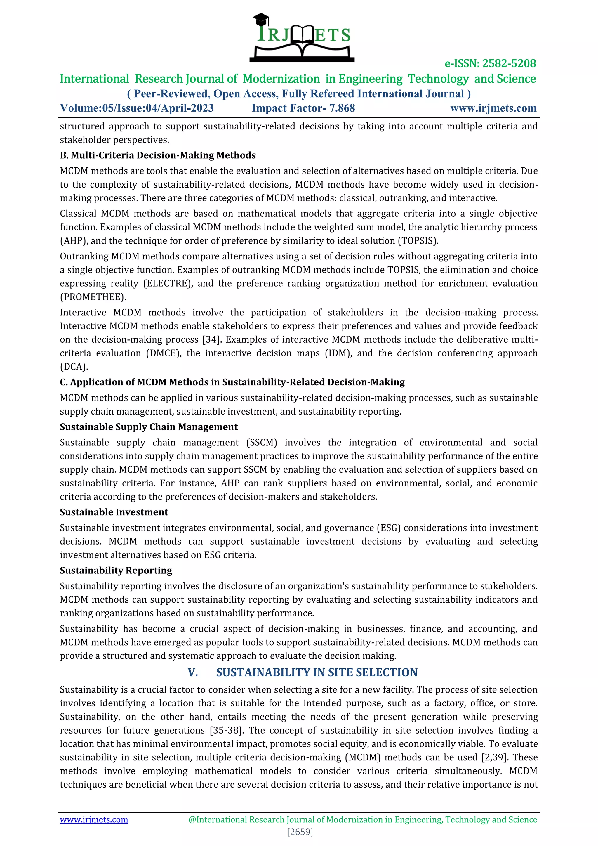 Multi-Criteria Decision-Making (MCDM) as a powerful tool for ...
