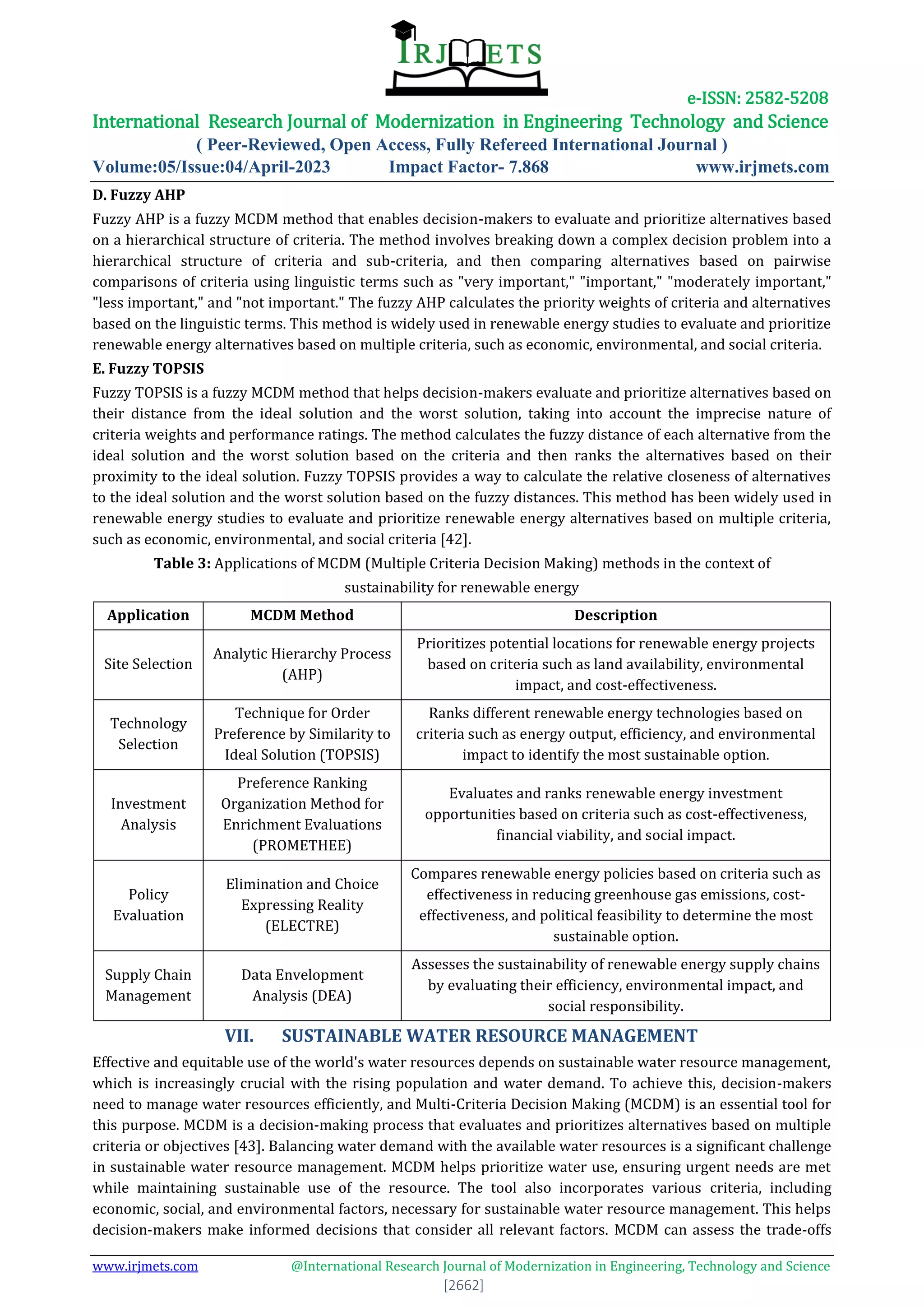 Multi-Criteria Decision-Making (MCDM) as a powerful tool for ...