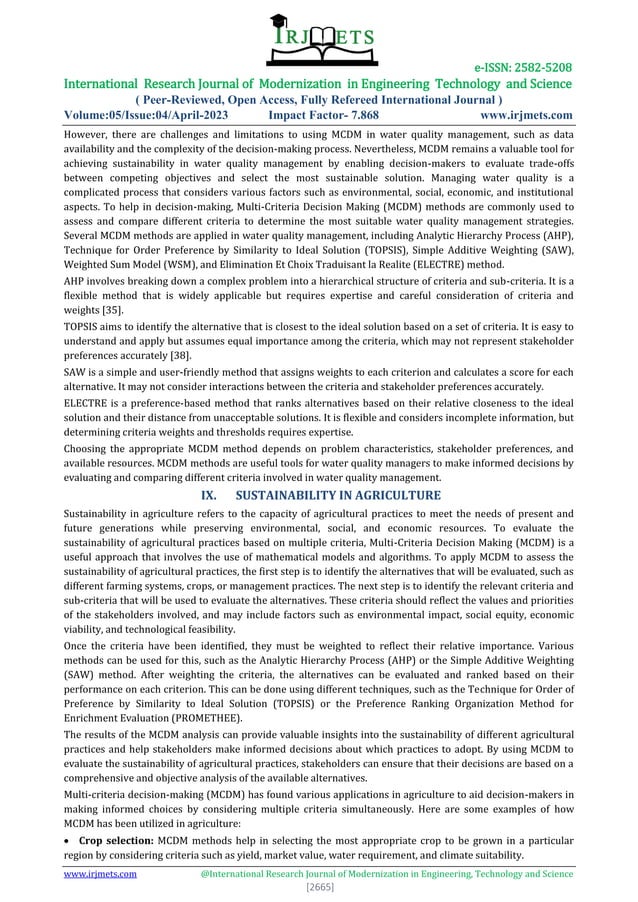 Multi Criteria Decision Making Mcdm As A Powerful Tool For Sustainable Development Effective