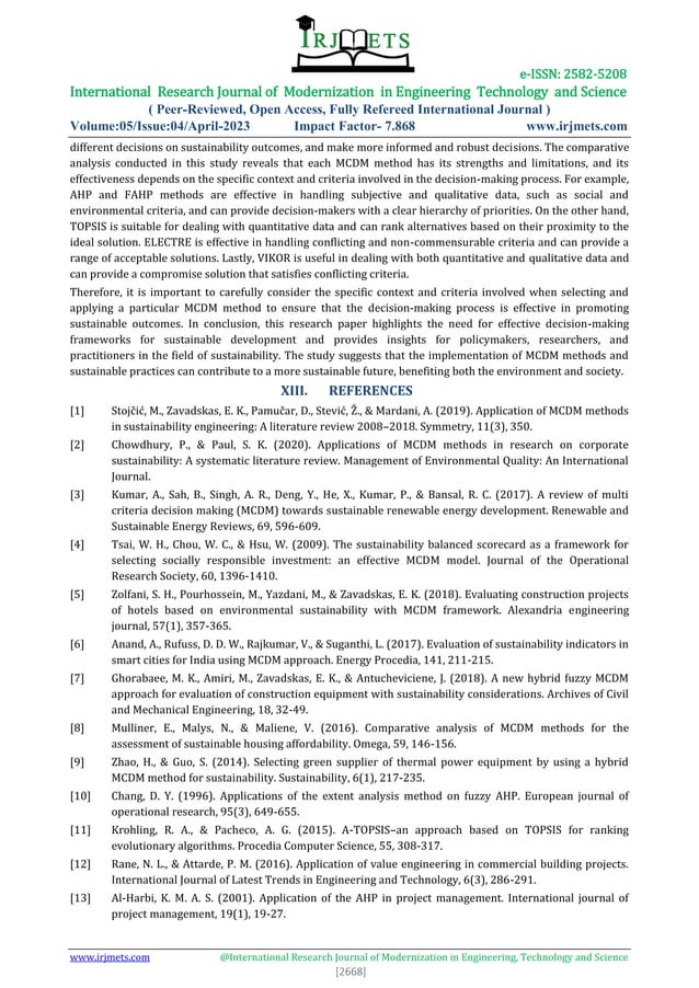 Multi Criteria Decision Making Mcdm As A Powerful Tool For Sustainable Development Effective