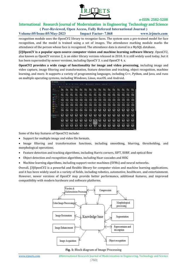 research Paper face recognition attendance system | PDF | Computing | Technology & Computing