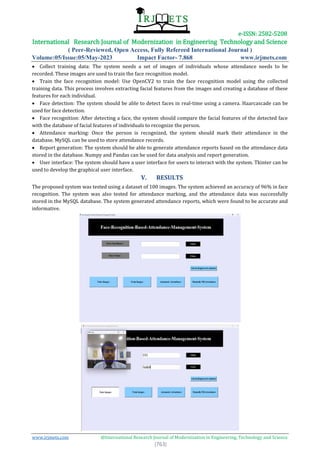 research Paper face recognition attendance system | PDF