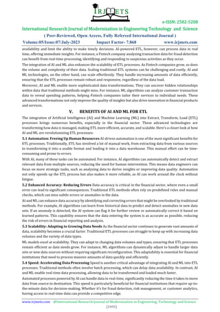 NEXT-GENERATION ETL IN FINTECH: LEVERAGING AI AND ML FOR INTELLIGENT DATA TRANSFORMATION | PDF