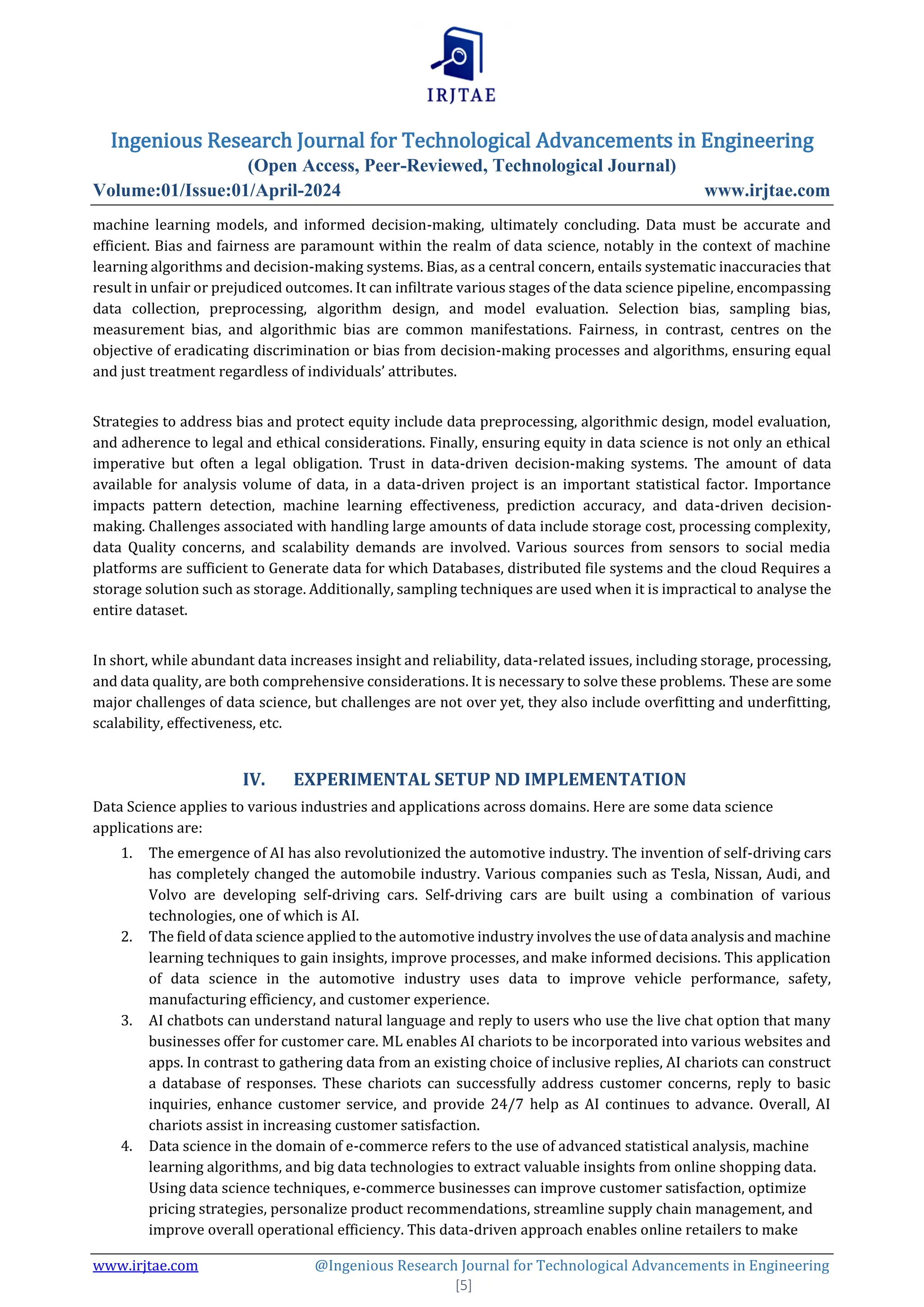 A Comprehensive Overview of Advance Techniques, Applications and Challenges in Data Science ...