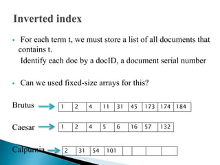Information Retrieval-4(inverted index_&_query handling) | PPTX