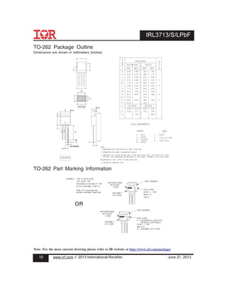 Original Mosfet IRL3713PBF 3713 30V 180A TO-220 New IR | PDF