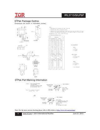 Original Mosfet IRL3713PBF 3713 30V 180A TO-220 New IR | PDF